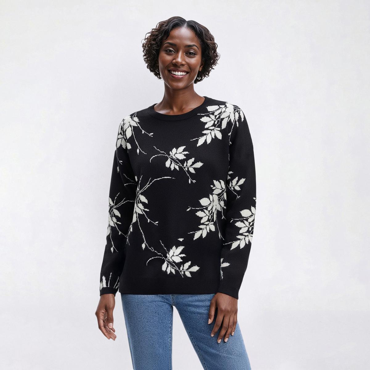 Click here for Womens Zac & Rachel Long Sleeve Floral Branch Crew... prices